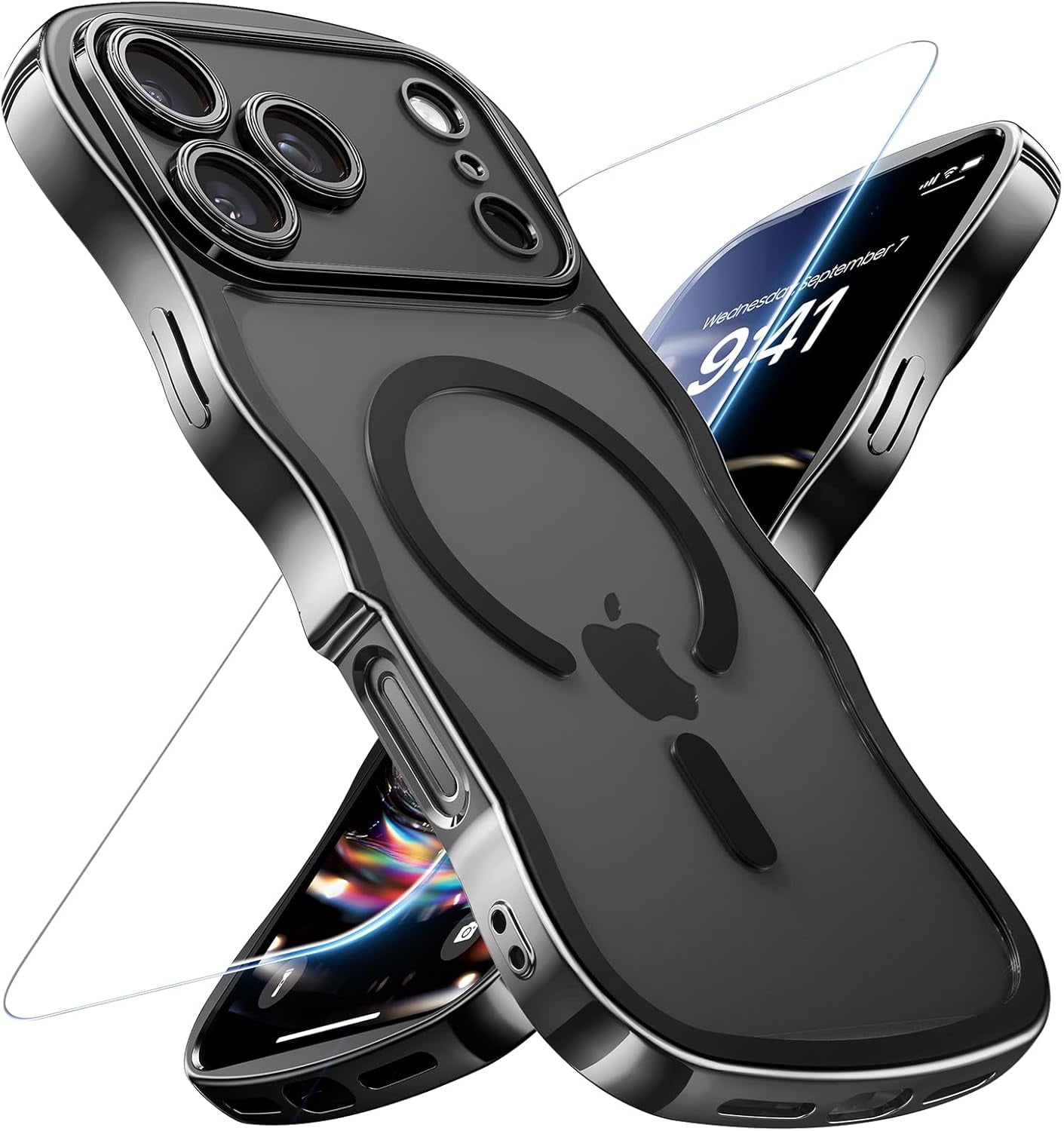 SRWEHG-for iPhone 17 Pro Max Case: [Cute Wave Frame][Fit for MagSafe ...