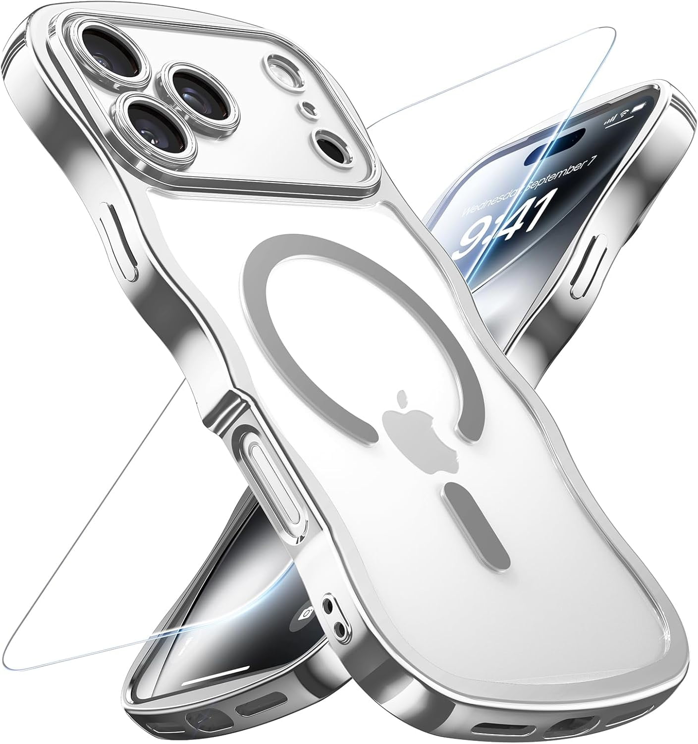 SRWEHG-for iPhone 17 Pro Max Case: [Cute Wave Frame][Fit for MagSafe ...