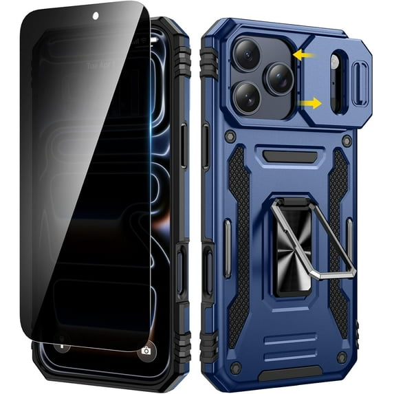 SRWEHG-for iPhone 17 Pro Max Case with Stand, Slide Camera Cover ...