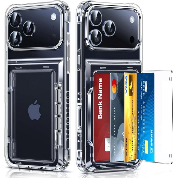 SRWEHG-for iPhone 17-Pro-Max Cases: Clear Wallet Credit Card Holder ...