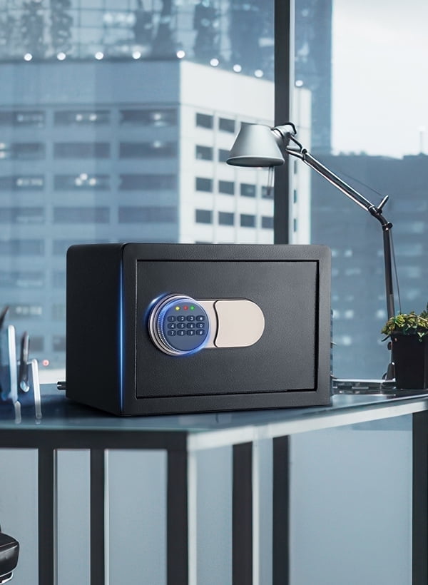 SRWTRCHRY 1.6 Cu. ft. Safe Box,Keys & Digital Keypad Lock, Home Safe for Money, Wall Mountable ...