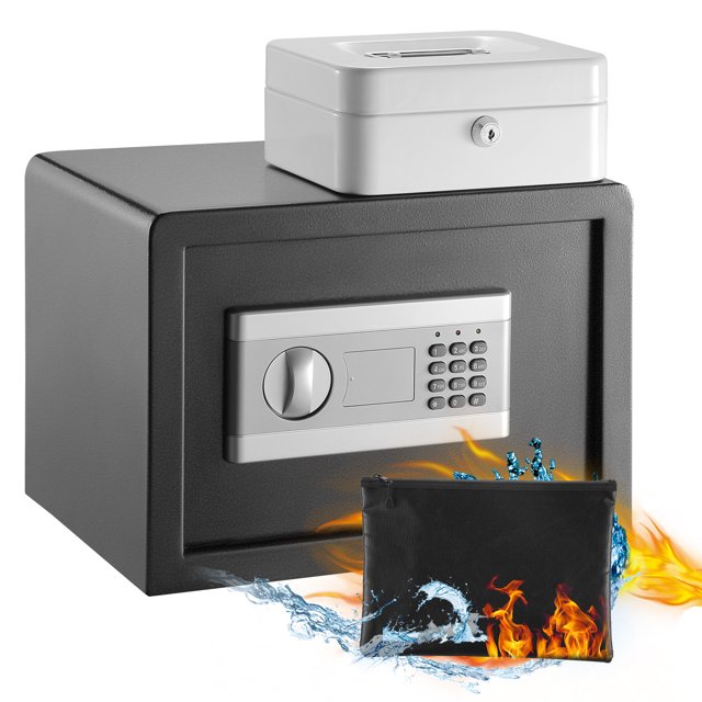 SRWTRCHRY 1.25 Cubic Fire Resistant Safe Box with Fireproof Money Bag ...