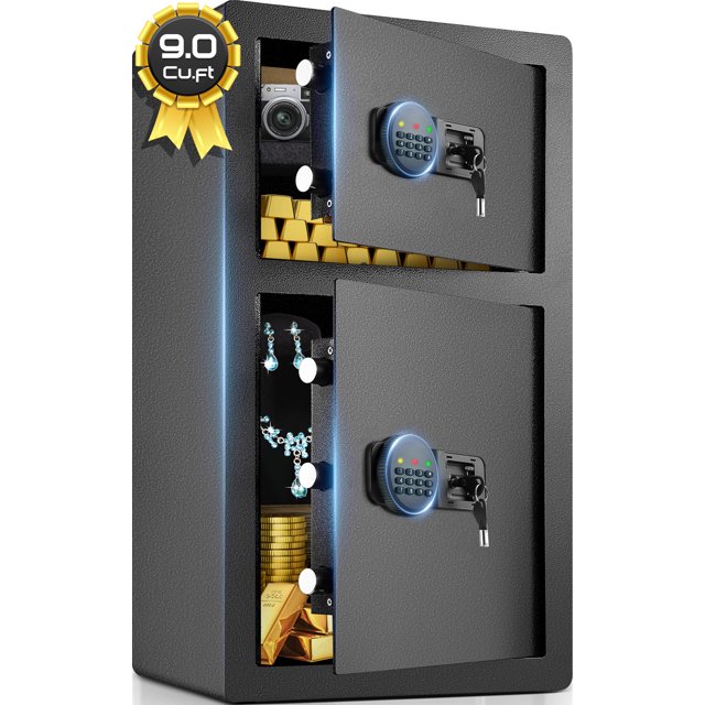 SRWTRCHRY 9.0 Cu ft Large Safe Box Fire-Resistant, Dual Door Home Safe ...