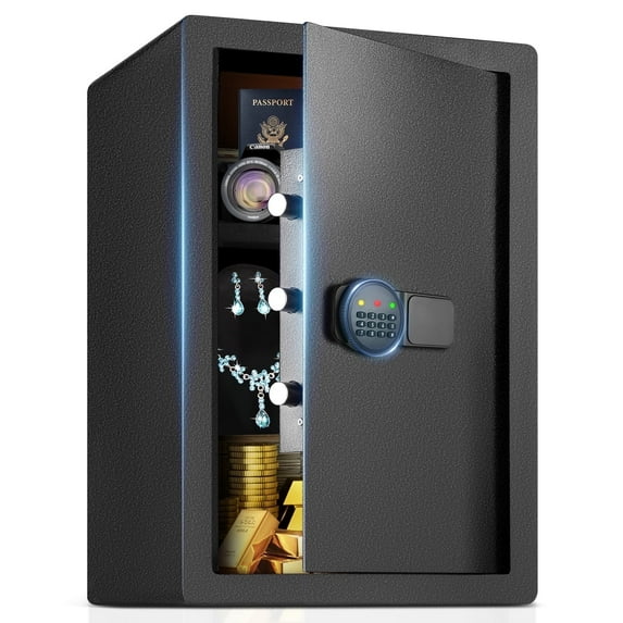 SRWTRCHRY 3.1 Cu ft Large Safe Box, Home Safe with Digital Keypad and ...