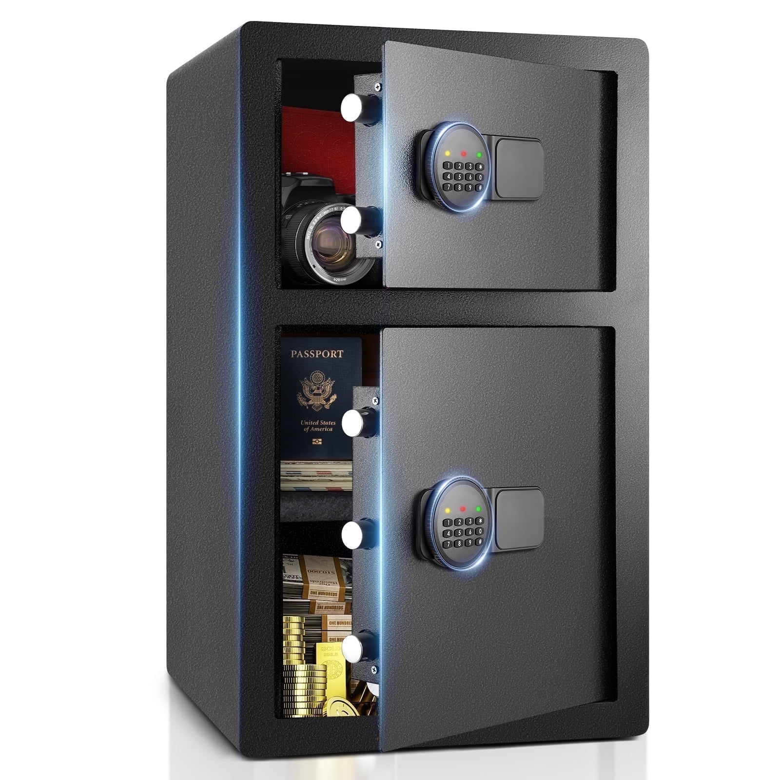 SRWTRCHRY 4.0 Cu ft Large Safe Box, Dual Door Safe with Digital Keypad ...