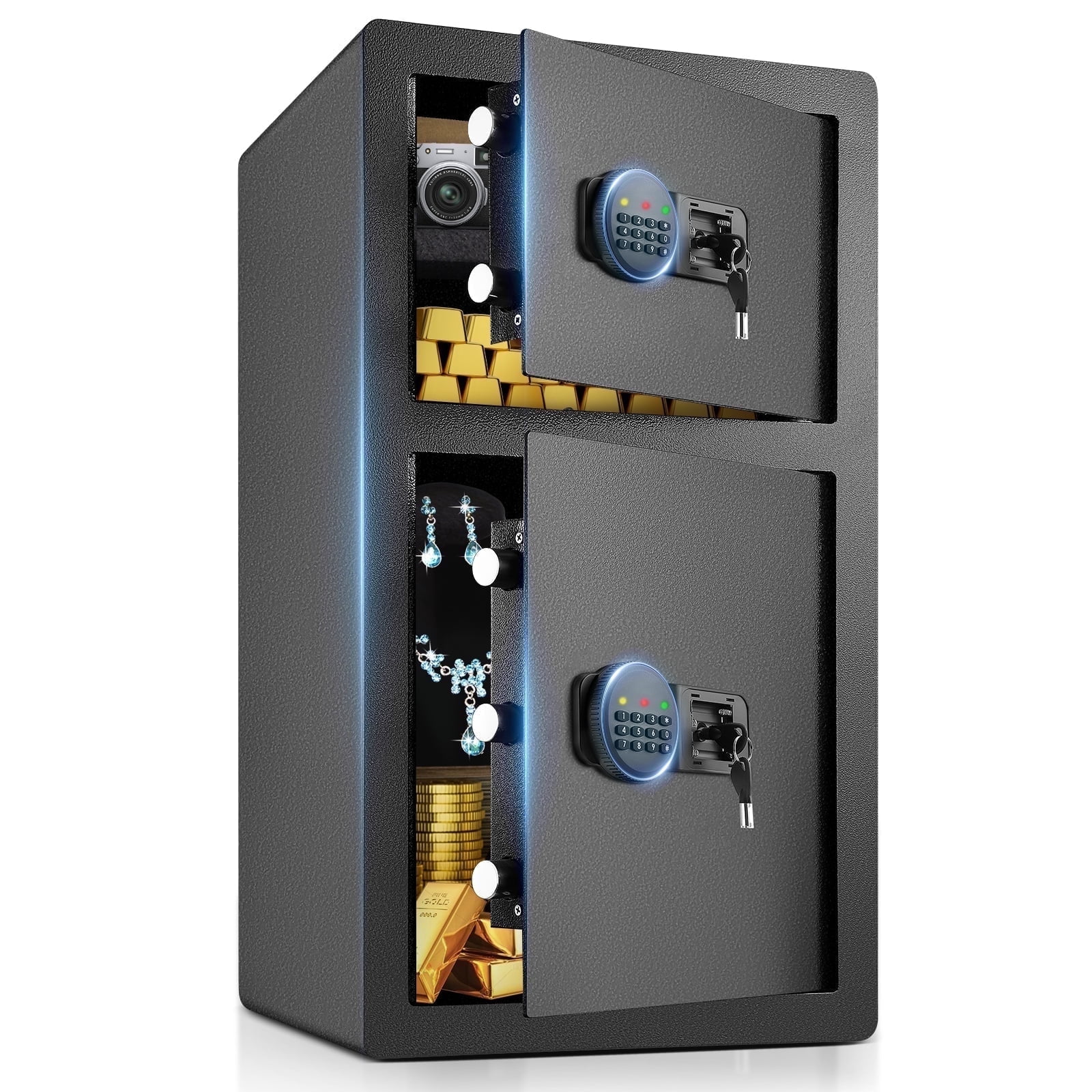 SRWTRCHRY 8.0 Cu ft Fire-Resistant Safe, Dual Door, Digital Keypad ...