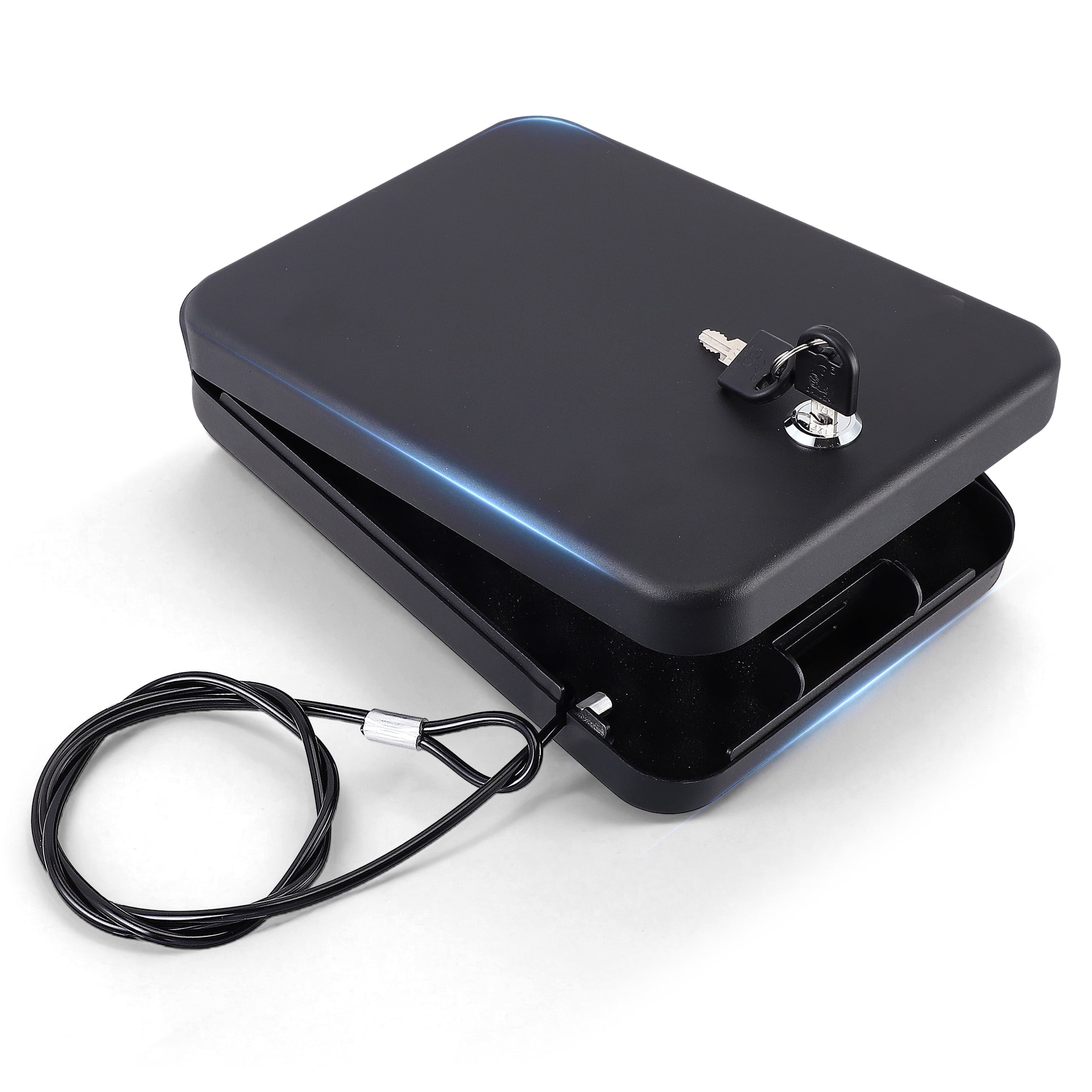 SRWTRCHRY Safe with 3ft Cable & Key Lock - 9.4x6.5in Steel Vault for ...