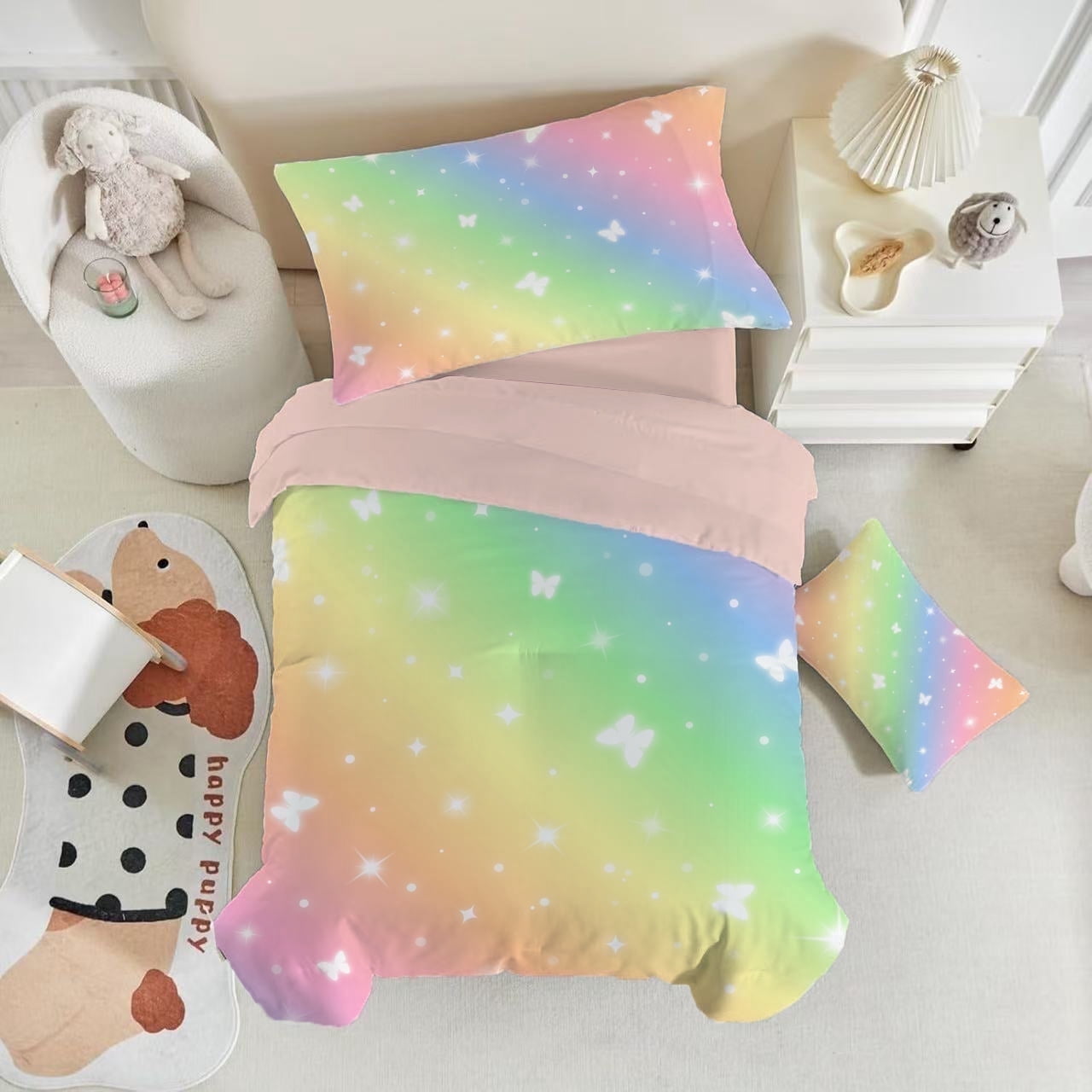 Toddler Bedding Sets for Babys Boys Girls Kids Rainbow Gradient ...