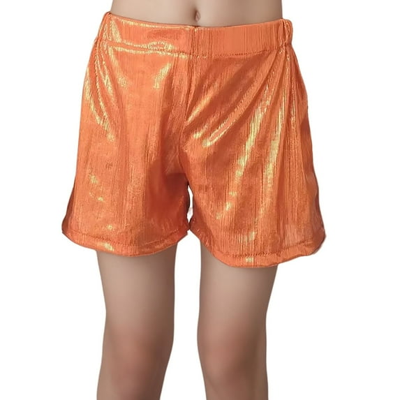 SRZYMJ Boys Yoga Hot Shorts Elastic Waist Shiny Metallic Short Pants ...