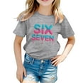 SRZYMJ Fun Six Seven 6 7 Meme Design 6 7 T-Shirt Girls Short Sleeve ...