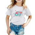 SRZYMJ Fun Six Seven 6 7 Meme Design 6 7 T-Shirt Girls Short Sleeve ...