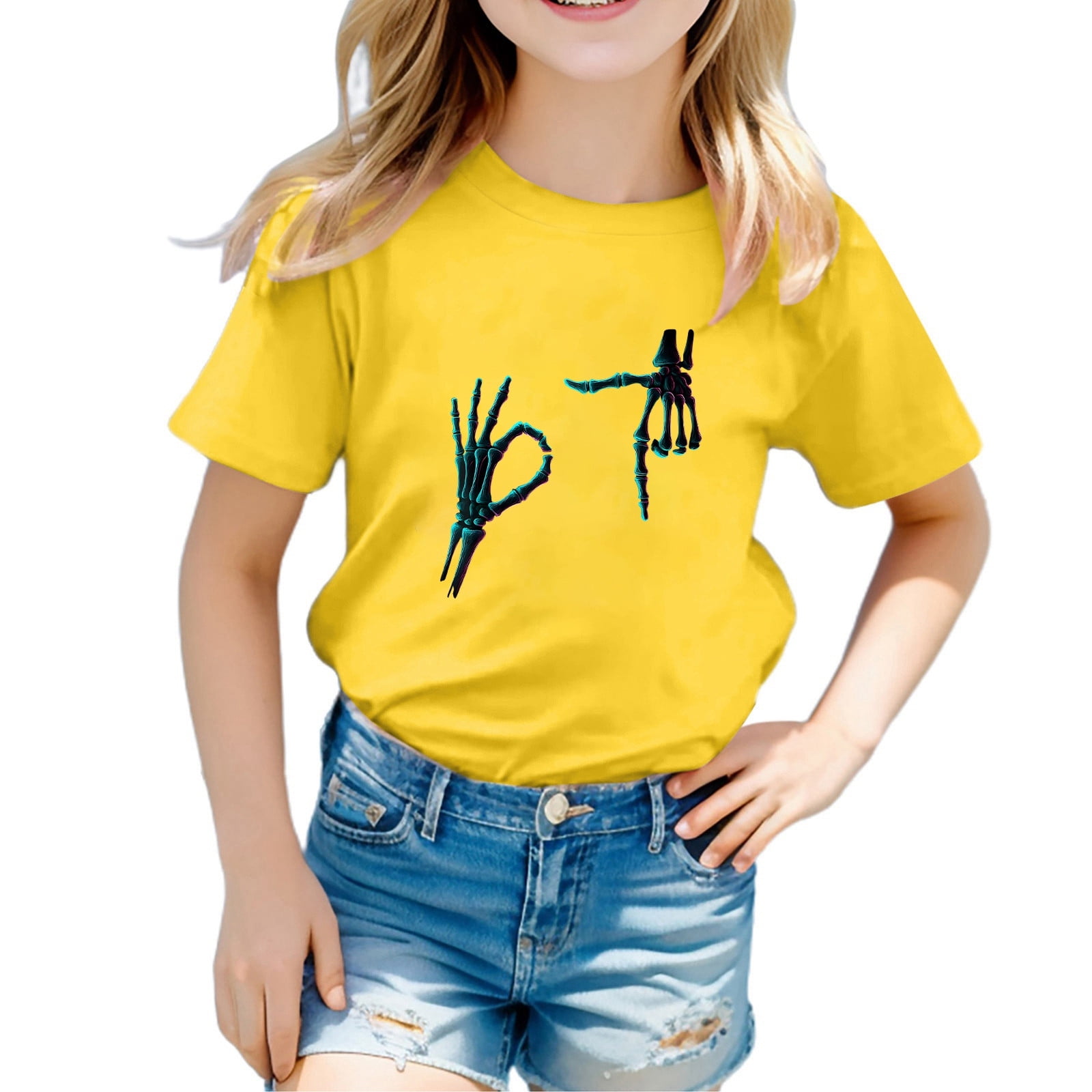 SRZYMJ Fun Six Seven 6 7 Meme Design 6 7 T-Shirt Girls Short Sleeve ...