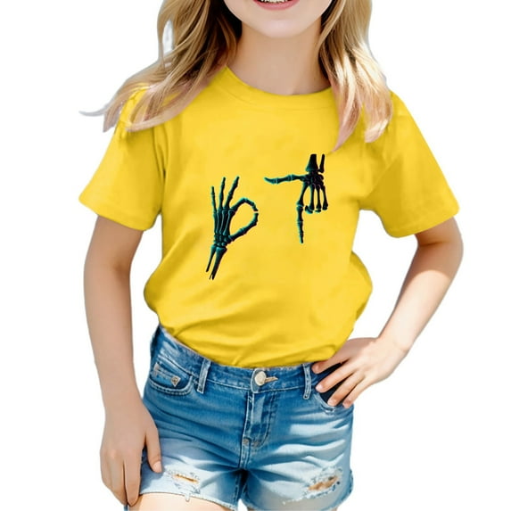 SRZYMJ Fun Six Seven 6 7 Meme Design 6 7 T-Shirt Girls Short Sleeve ...