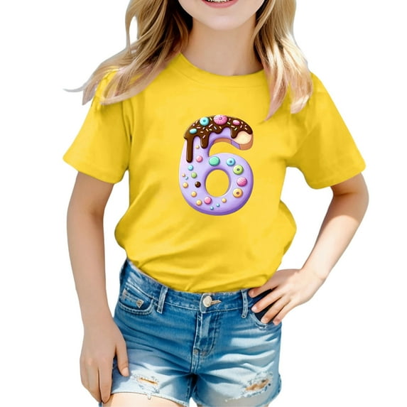 SRZYMJ Fun Six Seven 6 7 Meme Design 6 7 T-Shirt Girls Short Sleeve ...