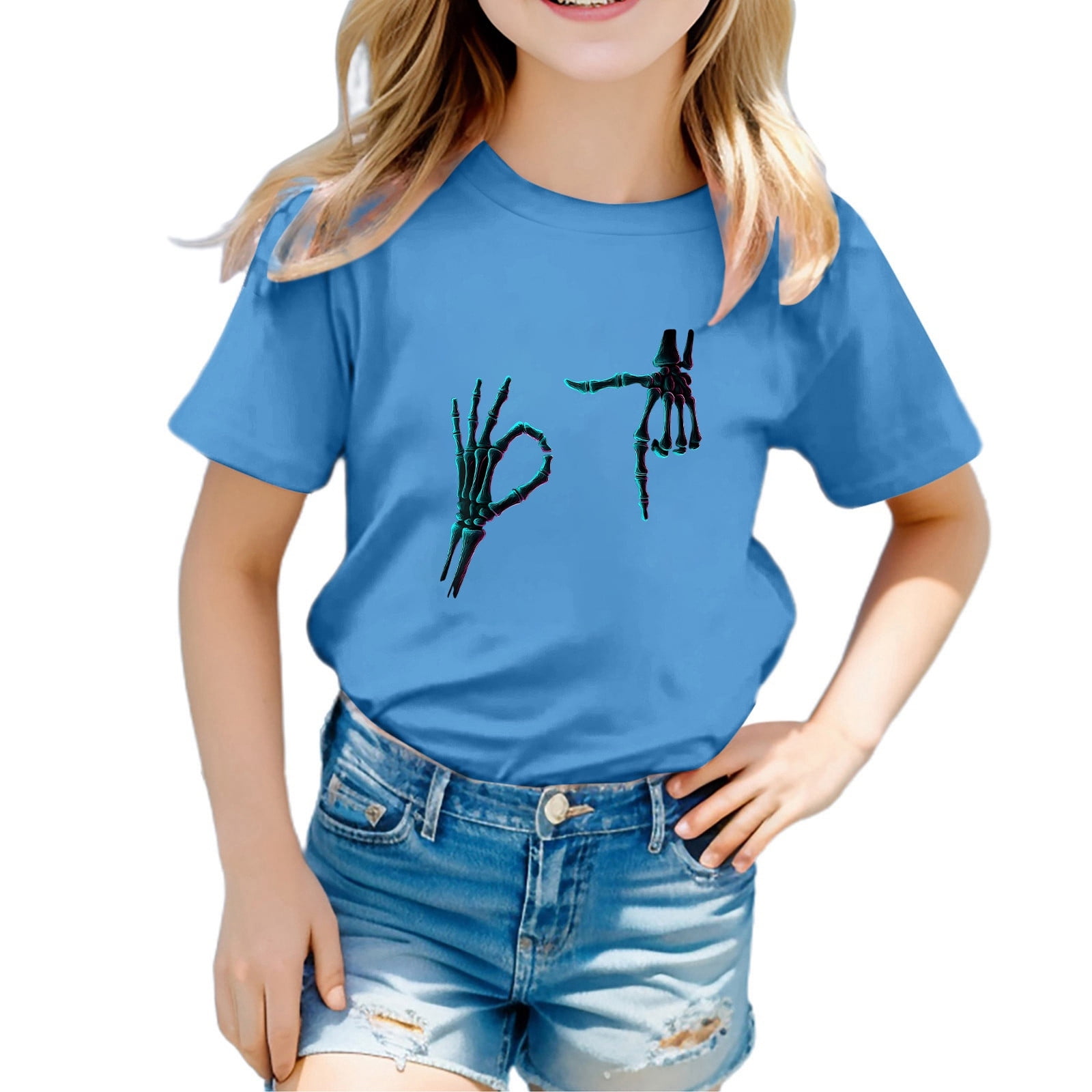 SRZYMJ Fun Six Seven 6 7 Meme Design 6 7 T-Shirt Girls Short Sleeve ...