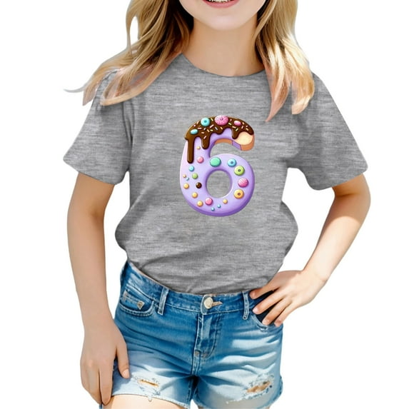 SRZYMJ Fun Six Seven 6 7 Meme Design 6 7 T-Shirt Girls Short Sleeve ...