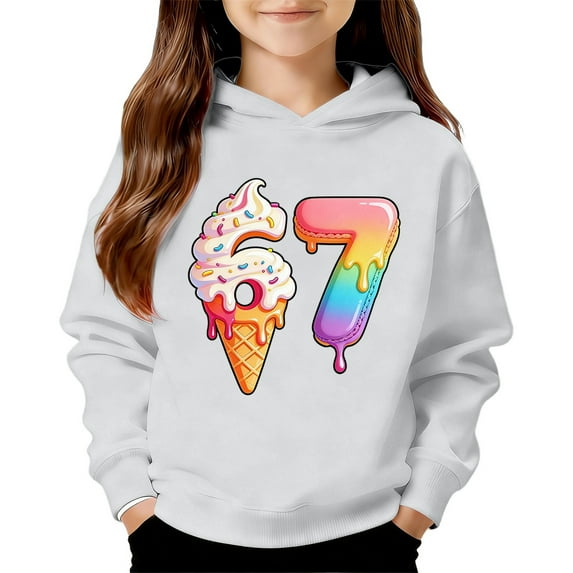 SRZYMJ Funny Six Seven 6 7 Meme Gen Alpha Slang Kids 67 Ice Cream Drip ...