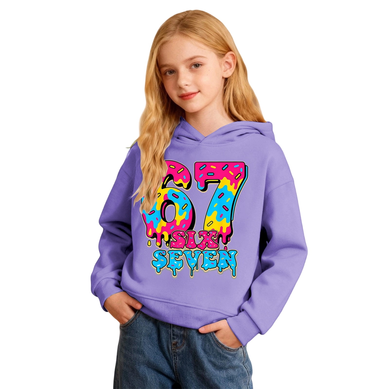 SRZYMJ Funny Six Seven 6 7 Meme Gen Alpha Slang Kids 67 Ice Cream Drip ...