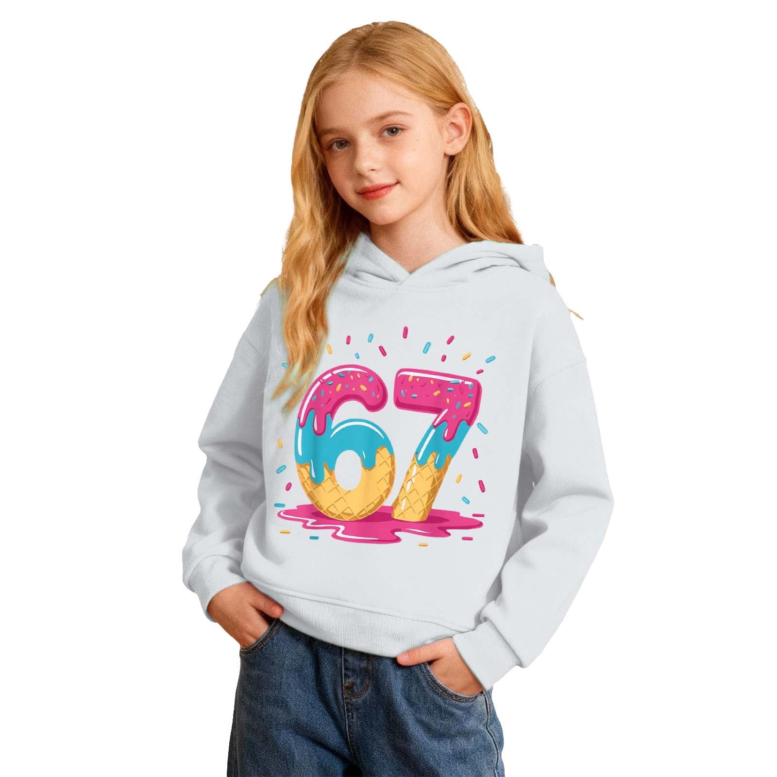 SRZYMJ Funny Six Seven 6 7 Meme Kids 306 Ice Cream Drip Meme Hoodie ...