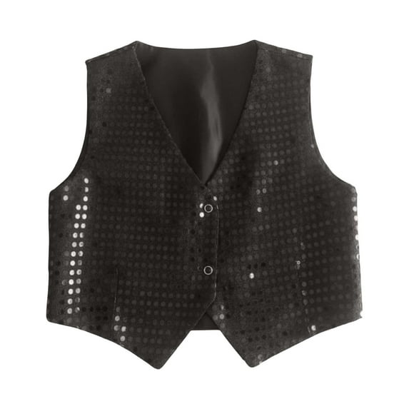 SRZYMJ Kids Boys Sequin Vest Shiny formal Dress Suit Vests Sparkly ...