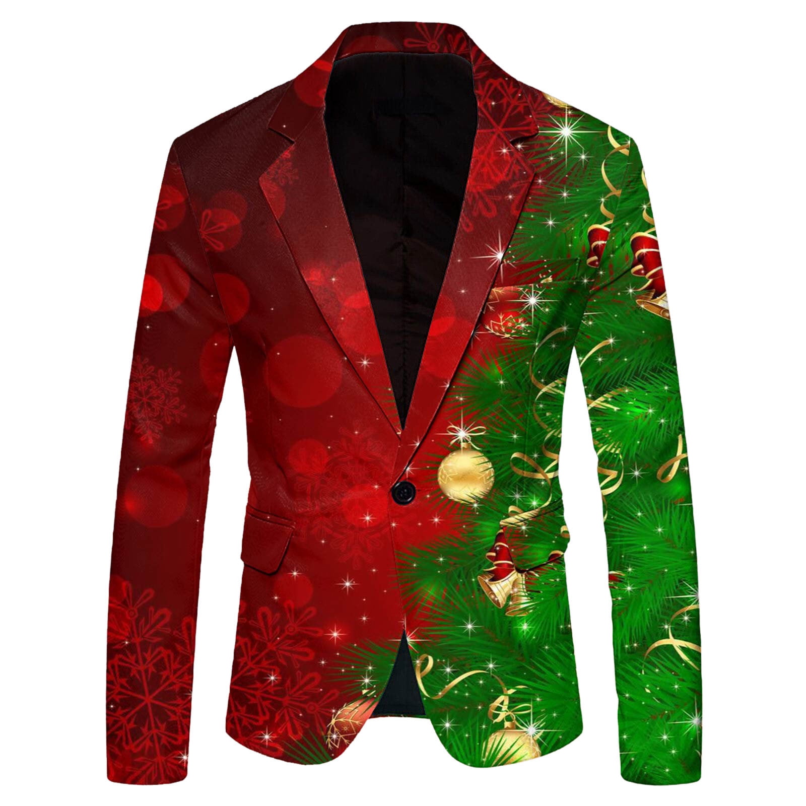 SRZYMJ Men's Christmas Party Blazer Wine Glass Ugly X-Mas Novelty Print ...