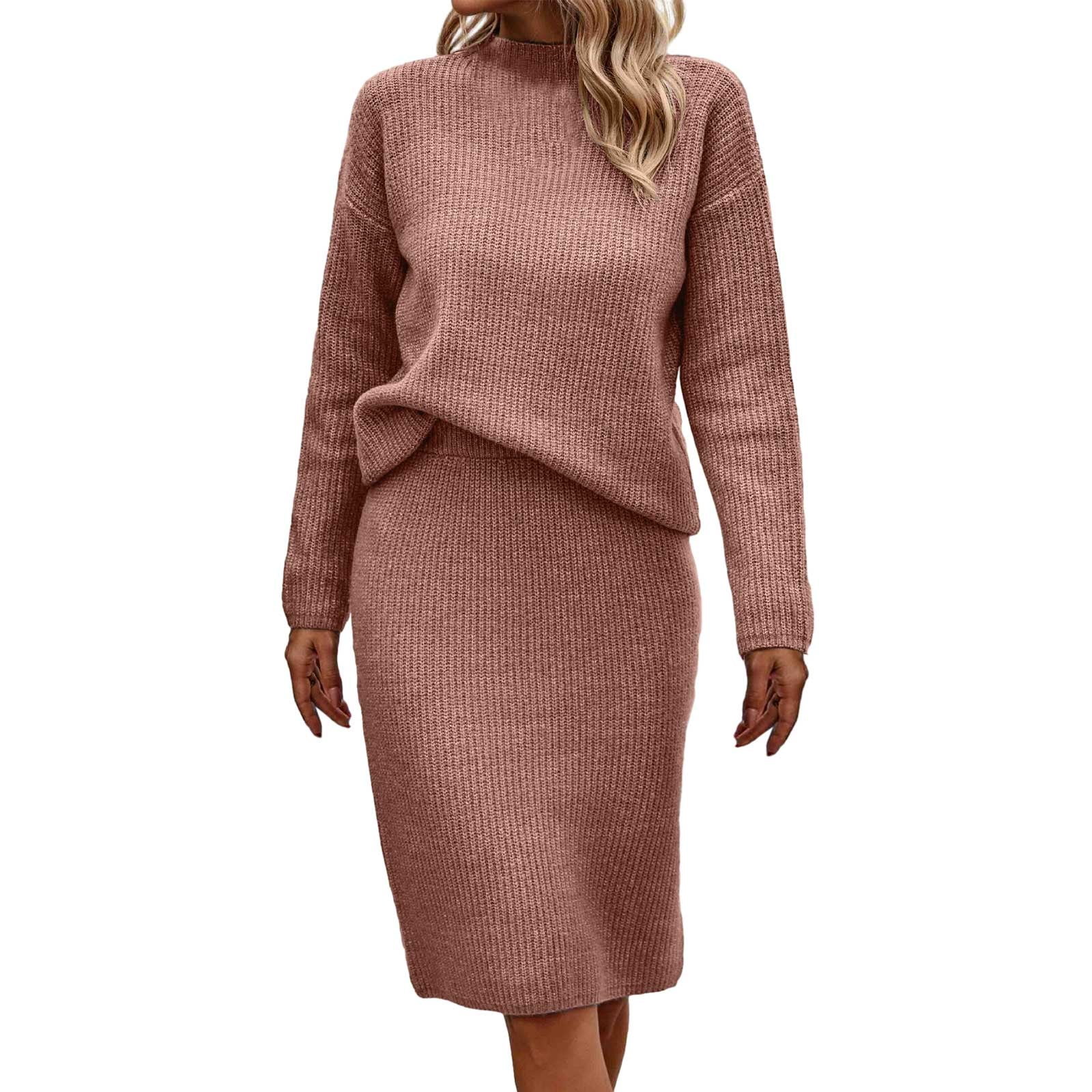 SRZYMJ Womens Sweater Sets Winter Chunky Cable Knit 2 Piece Outfits ...