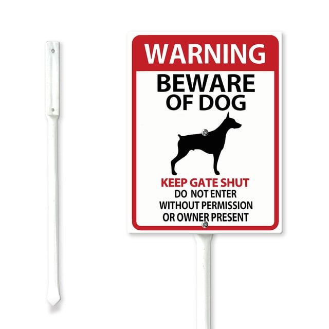 SRongmao 4.6x6inch Dog Warning Sign Beware Of Dog Keep Gate Shut Yard ...