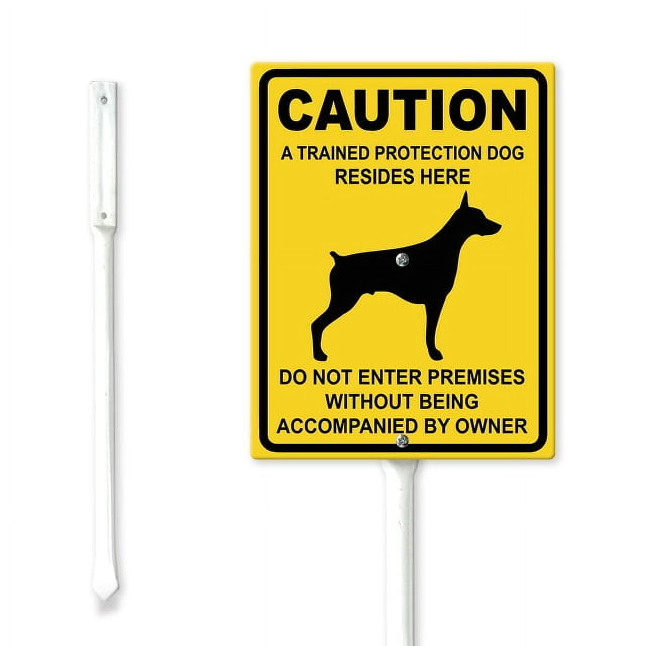 SRongmao 4.6x6inch Dog Warning Sign Caution A Trained Protection Dog ...