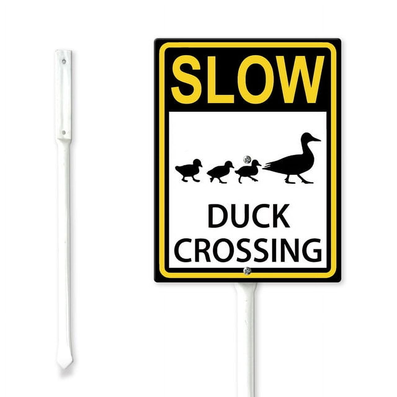 SRongmao 4.6x6inch Slow Down Sign Warning Sign Slow Duck Crossing Yard ...