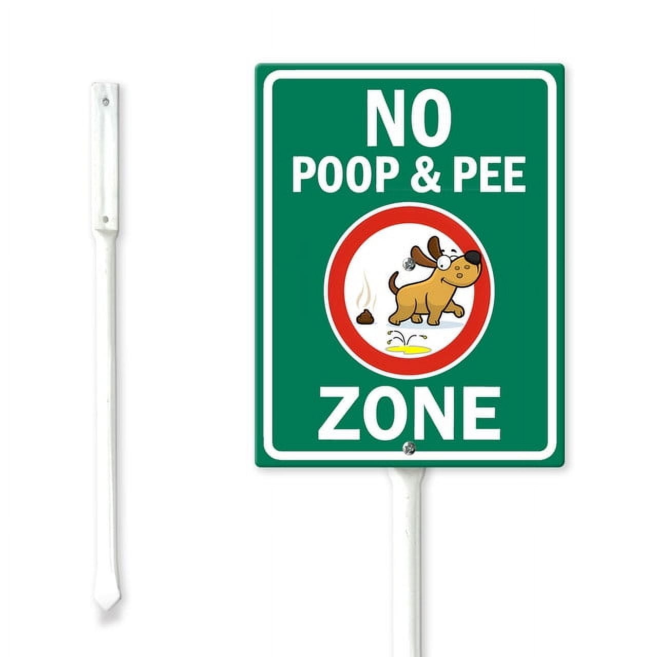 SRongmao 7x8.8inch Lawn Sign No Poop And Pee Zone Yard Sign with Stake ...
