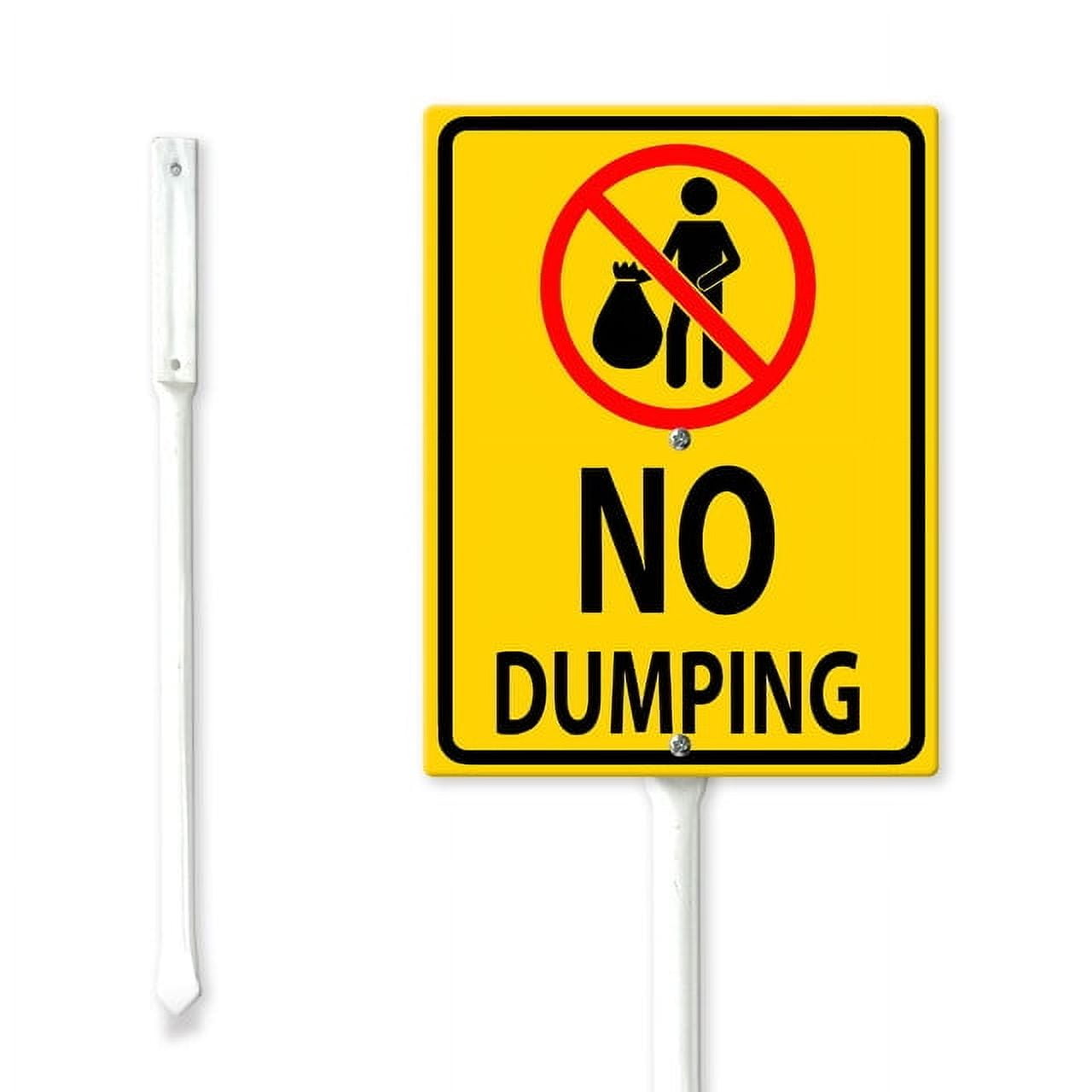 SRongmao 7x8.8inch No Dumping Yard Sign with Stake Sturdy Aluminum Yard ...