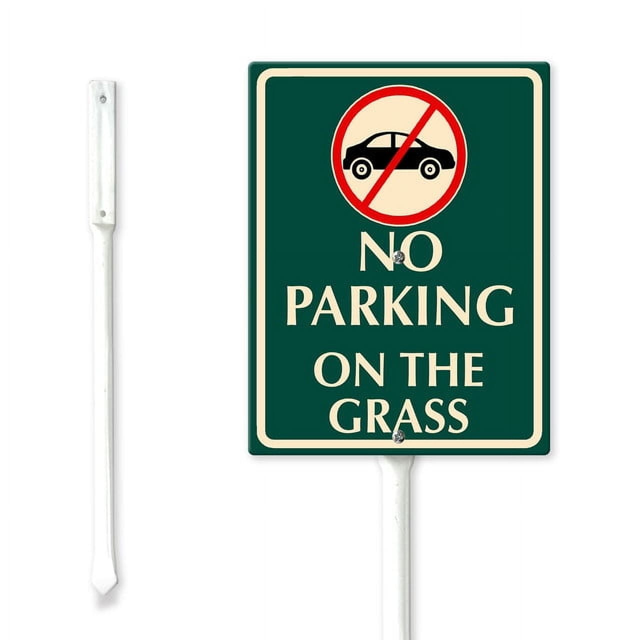 SRongmao 7x8.8inch No Parking On the Grass Yard Sign with Stake Sturdy ...