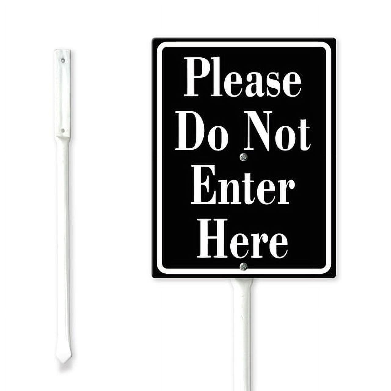 SRongmao 7x8.8inch Please Do Not Enter Here Yard Sign with Stake Sturdy ...