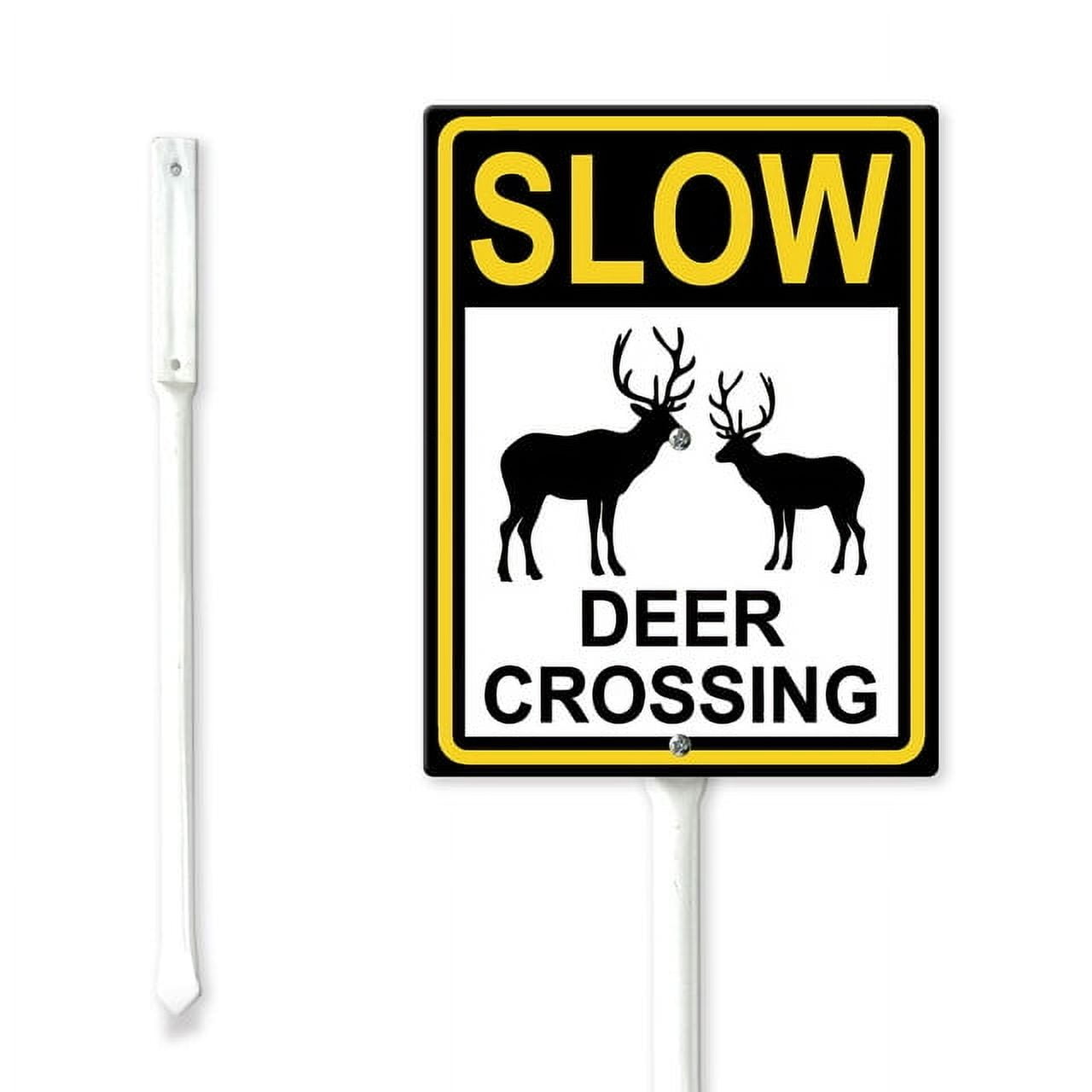 SRongmao 7x8.8inch Slow Down Sign Warning Sign Slow Deer Crossing Yard ...