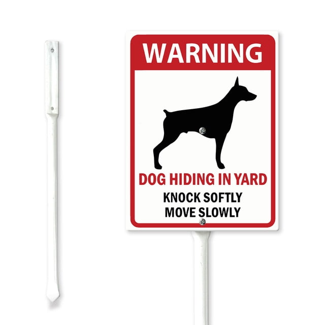 SRongmao 8x12inch Dog Warning Sign Dog Hiding in Yard Knock Softly Move ...