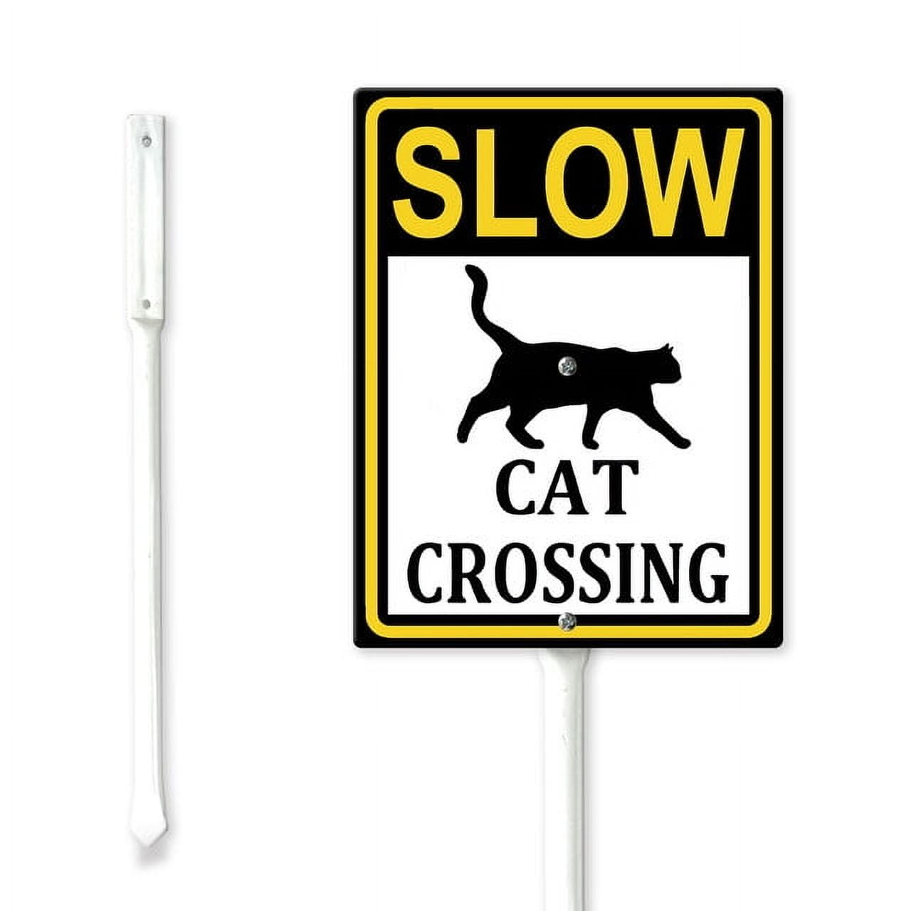 SRongmao 8x12inch Slow Down Sign Warning Sign Slow Cat Crossing Yard ...