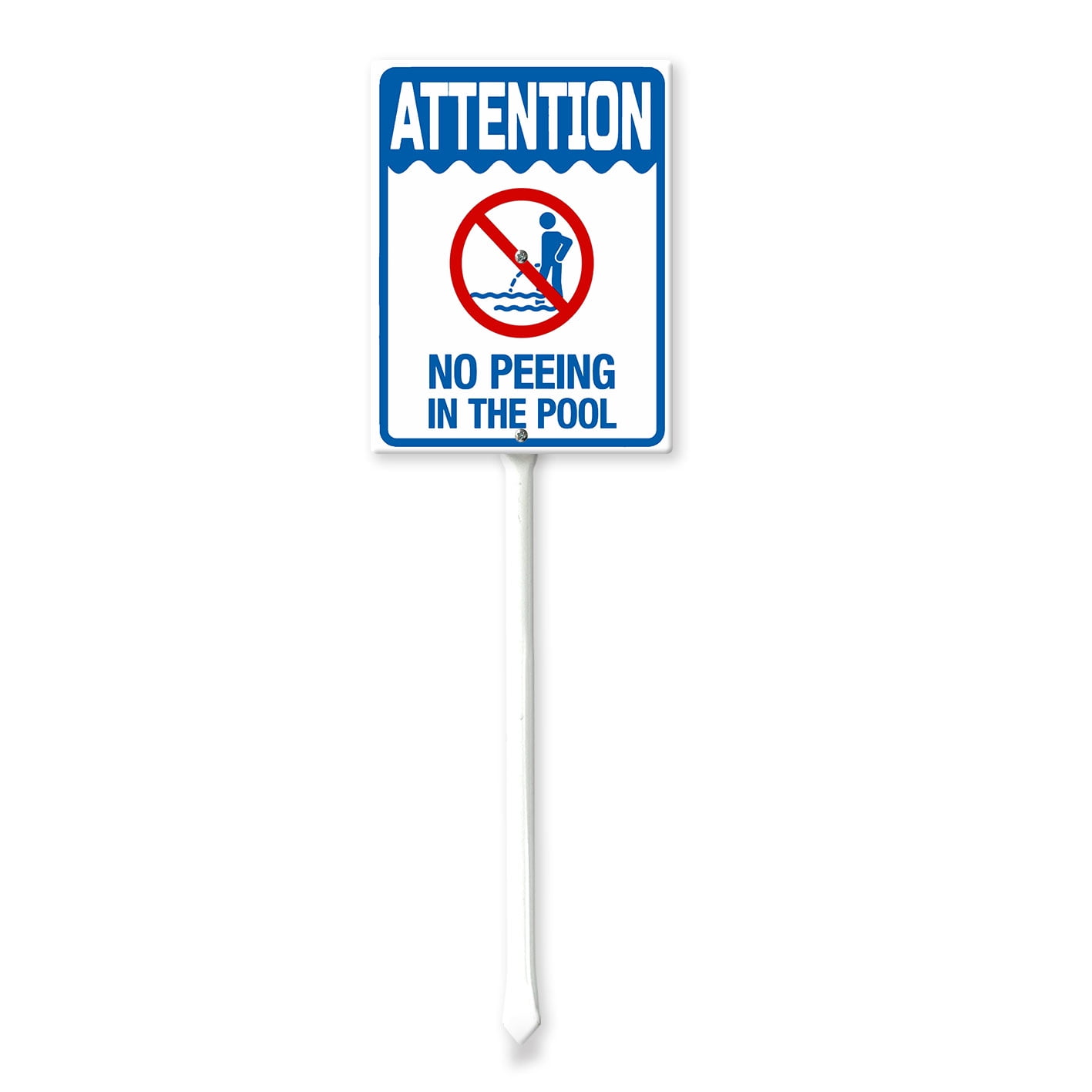 SRongmao Attention No Peeing in The Pool Sign with Stake 8x12inch Pool ...