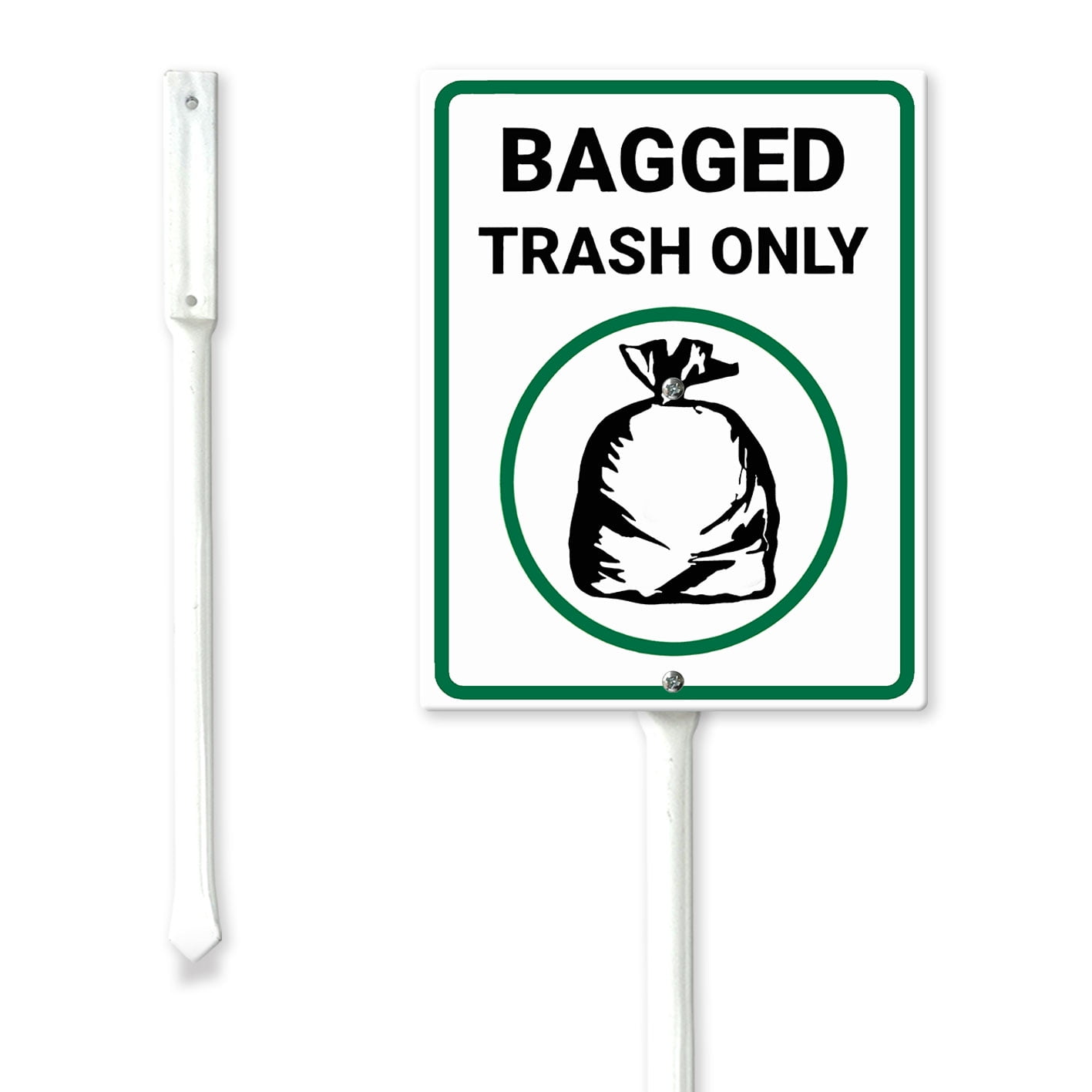 SRongmao Bagged Trash Only Yard Sign with Stakes 7x8.8inch Sturdy ...