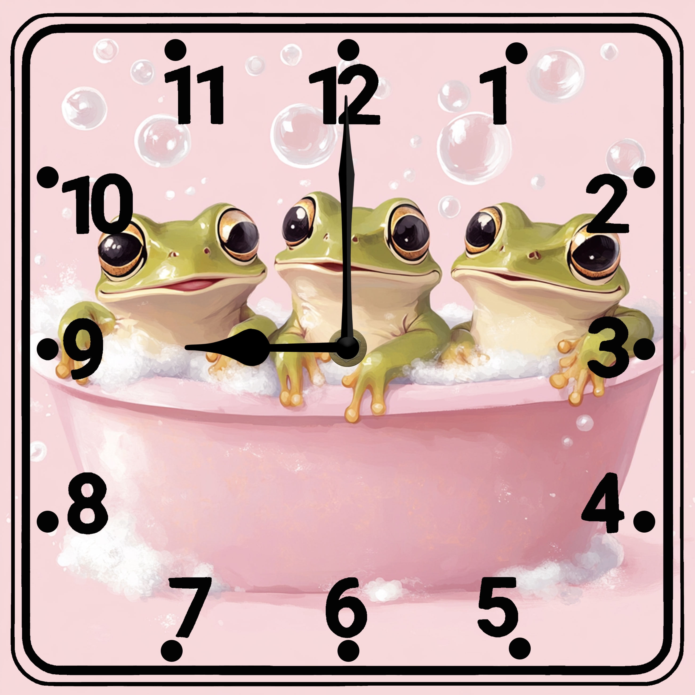 SRongmao Bathroom Frog Wall Clock 10inch Silent Non-Ticking Home Decor ...