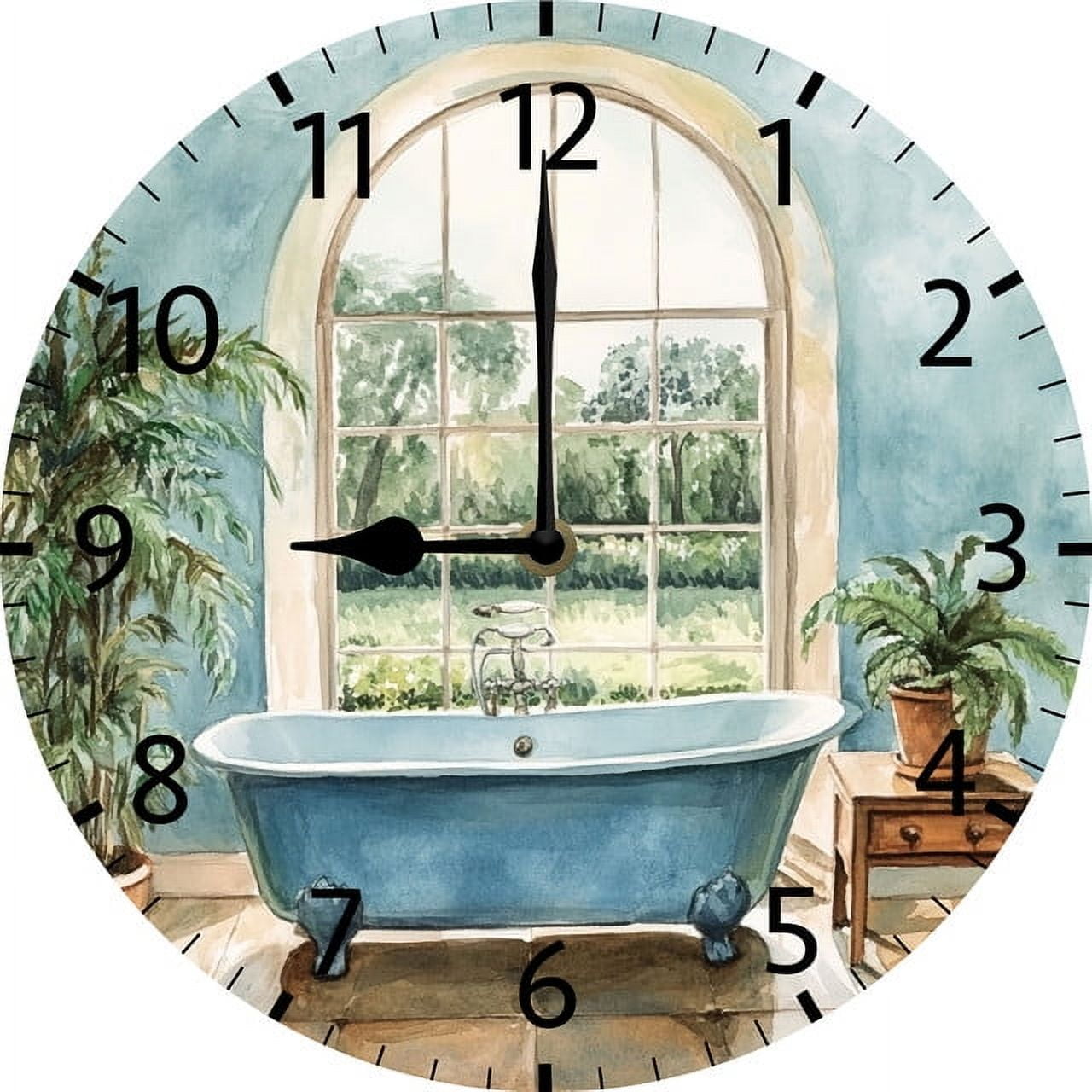 SRongmao Bathroom Wall Clock Bathtub Wall Clock Battery Operated Non ...