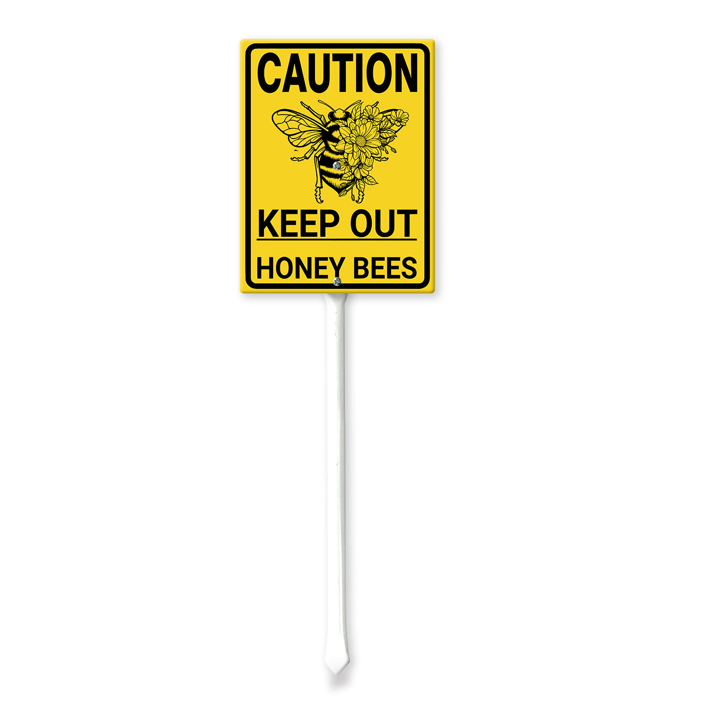 SRongmao Bee Yard Sign Keep Out Honeybees Sign with Stake 8x12inch ...