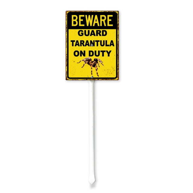 SRongmao Beware Guard Tarantula On Duty Sign with Stake Sturdy Aluminum ...