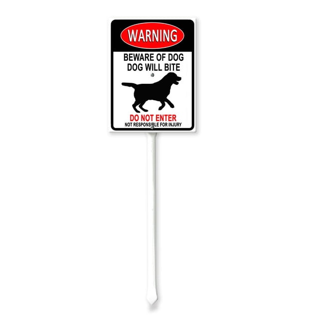 SRongmao Beware of The Dog Sign Warning Dog Sign Labrador Retriever ...