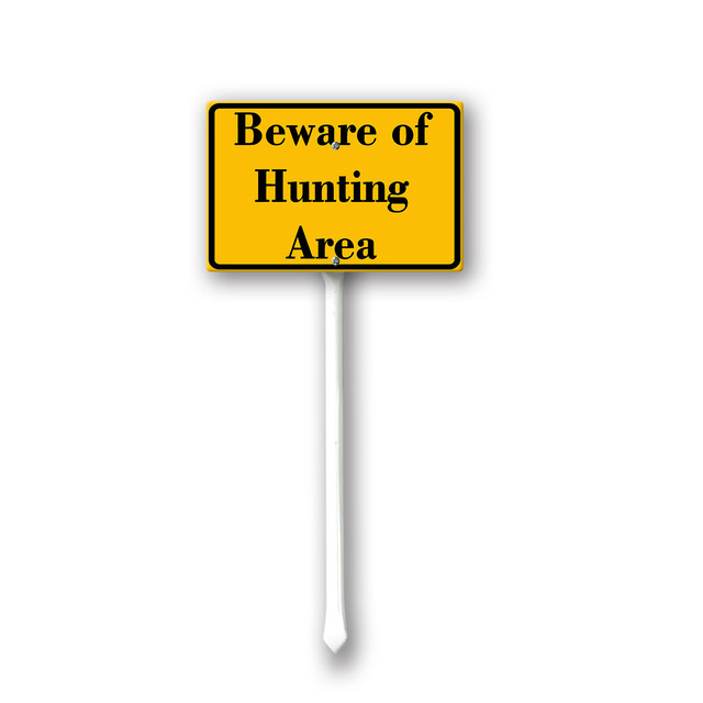 SRongmao Beware Yard Sign Beware of Hunting Area Sign with Metal Stake ...