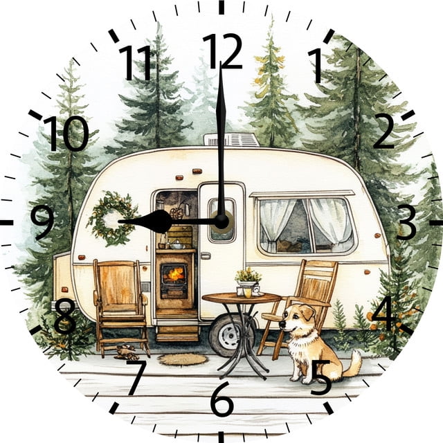 SRongmao Camper Decor Camper Wall Clock Silent Non Ticking 10inch ...
