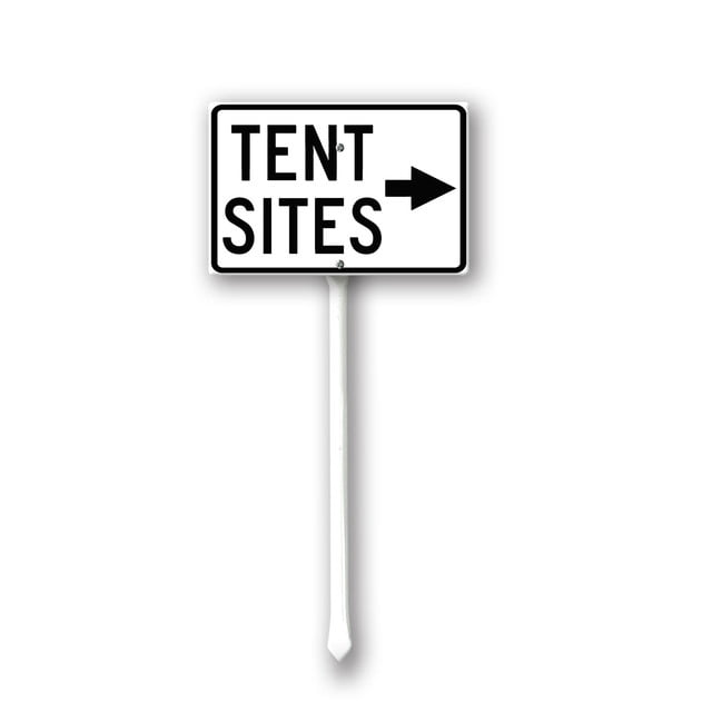 SRongmao Camping Sign Tent Site Sign with Stake Right Arrow -8x12inch ...