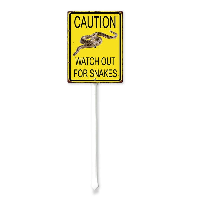 SRongmao Caution Watch Out for Snakes Sign with Stake 8x12inch ...