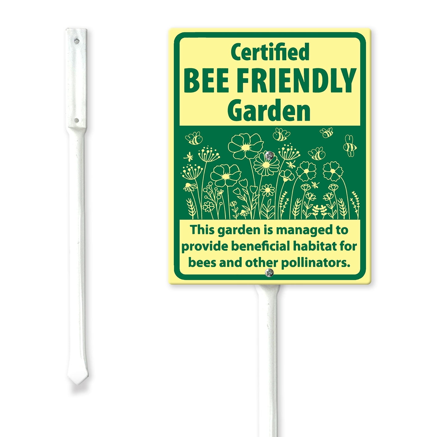 SRongmao Certified Bee Friendly Garden Yard Sign with Stakes 8x12inch ...