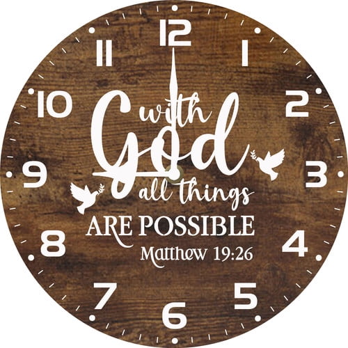 SRongmao Christian Wall Clock With God All Things Are Possible ...