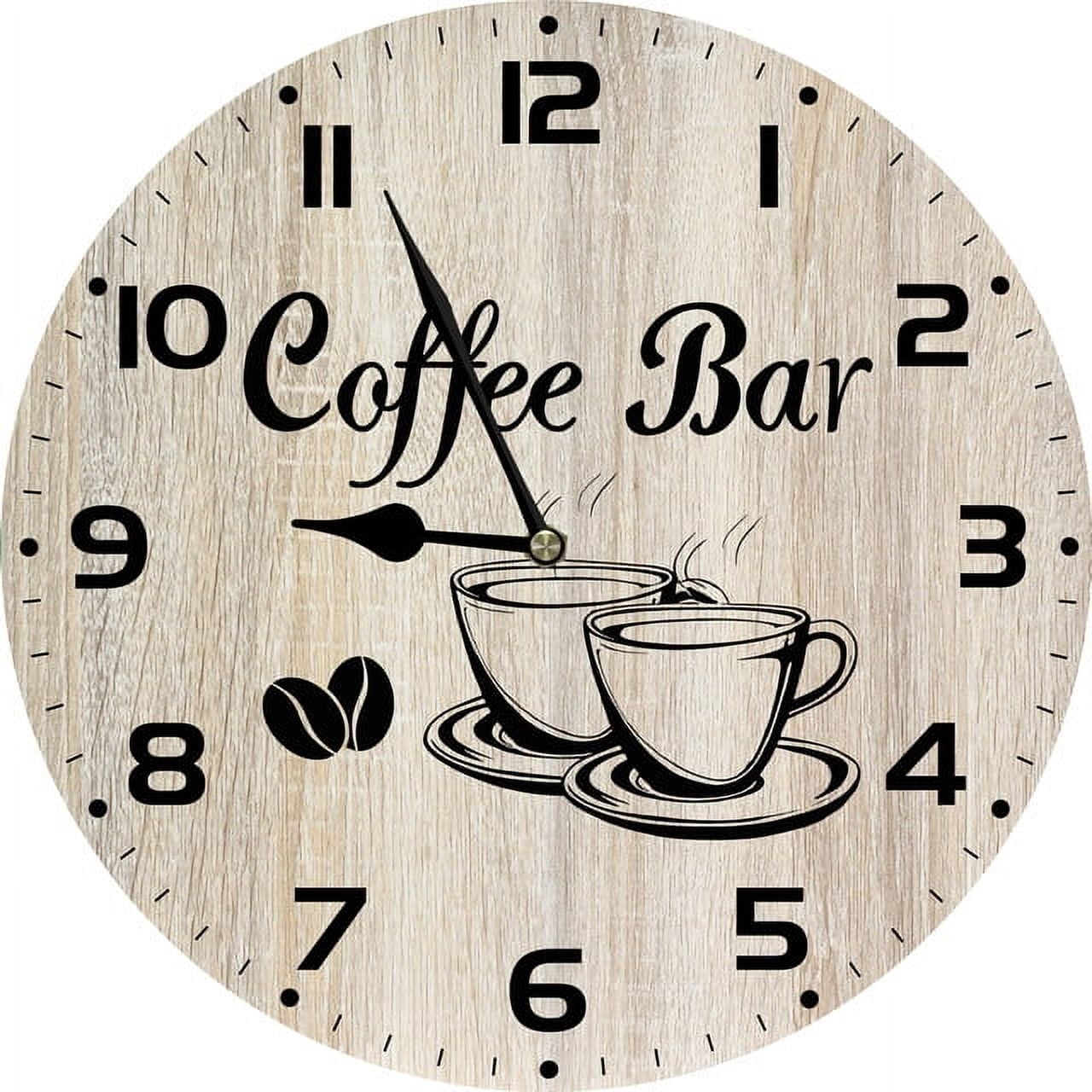 SRongmao Coffee Bar Sign Coffee Sign Coffee Bar Wall Clock Silent Non ...